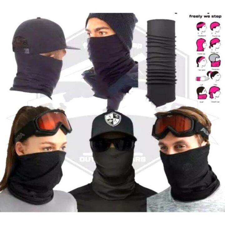 Masker Buff HITAM POLOS Masker Baf Multifungsi Tanpa jahitan | Lazada ...