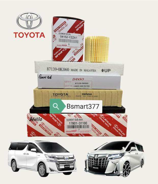 Toyota alphard vellfire engine air filter/oil filter/cabin filter agh30 ...