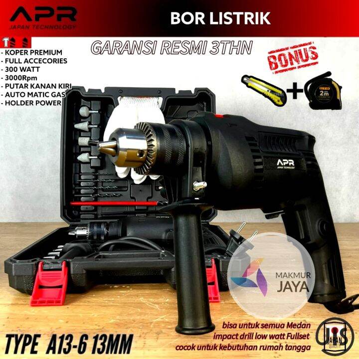 APR Mesin Bor 13mm, Bor Listrik A13-6 Fullset, Bor Kayu Beton Tembok ...