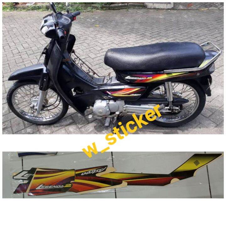 Striping Stiker Lis Astrea Legenda 2 Hitam Full Lis Kuning | Lazada ...