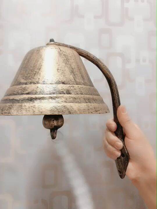 Large European retro cast iron bell, garden cast iron doorbell, iron ...