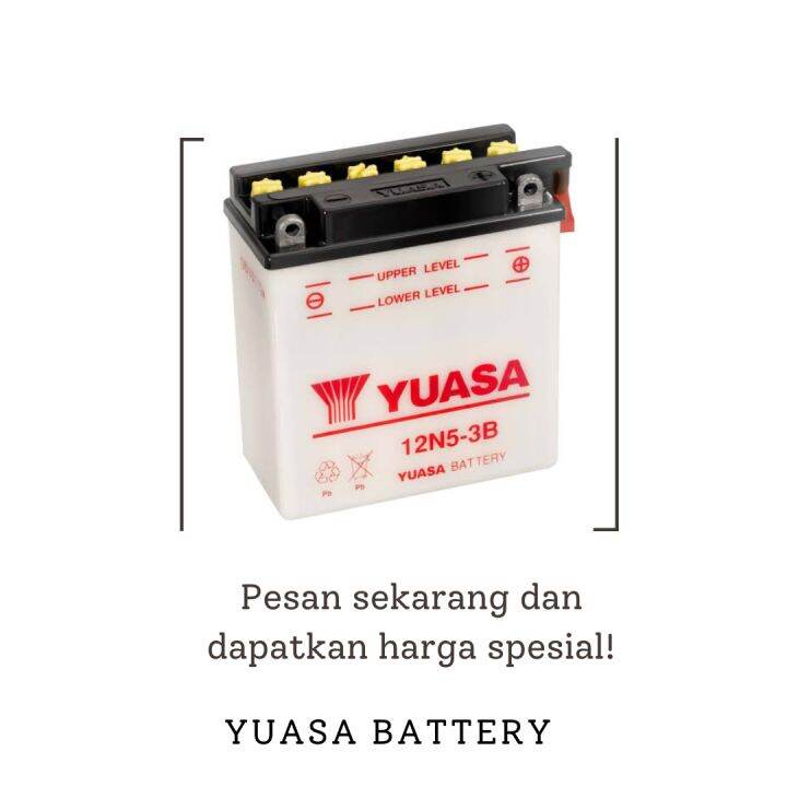 Aki Motor basah 12 Volt Aki Motor Yuasa Aki Basah 12N5-3B 5 Ampere ...