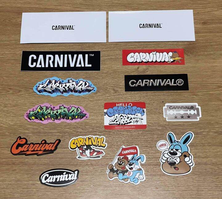 [พร้อมส่งแท้💯] สติ๊กเกอร์ CARNIVAL® LOGO STICKER 1 ชุด มี 11 ชิ้น ...