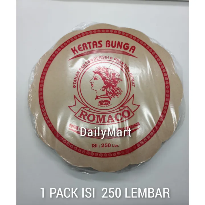 Kertas Nasi Coklat Bunga Bulat | Kertas Alas Piring Lidi Rotan ROMACO ...