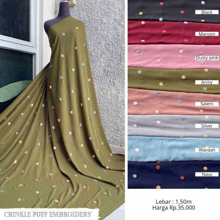 CRINGKEL POM POM DOT BULAT KECIL / AIRFLOW PUFF EMBROIDERY by ABC tex ...