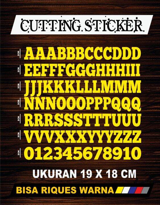 CUTTING STICKER HURUF ABJAD STIKER KELIHATAN NYALA PADA MALAM HARI ...
