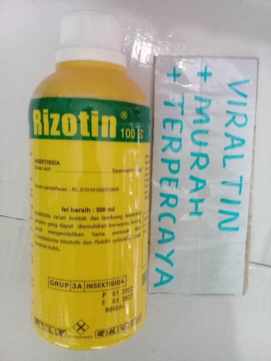 rizotin 500 ml insektisida racun pembasmi ulat dan hama tanaman ...