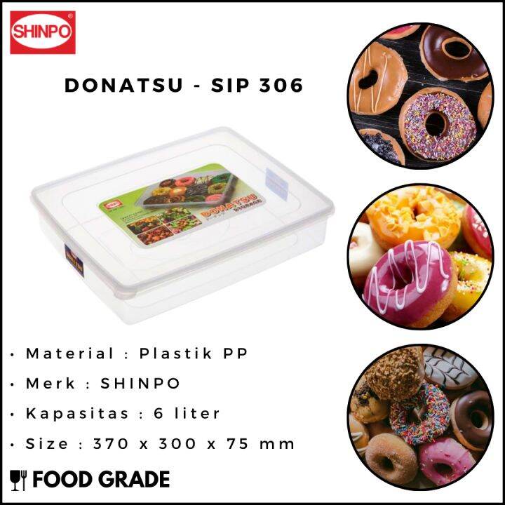 SHINPO - Tempat Donat 6 liter - Sealware Kotak 6 liter - Donatsu ...
