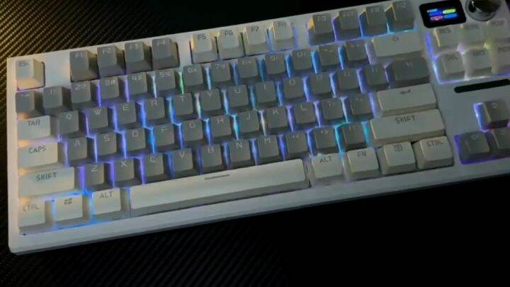 LANGTU LT84 3-MODE Mechanical Keyboard RGB Backlight with Screen Knob ...