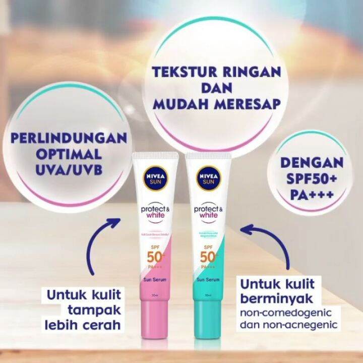 Nivea sun face serum spf50+ instant aura/oil control | Lazada Indonesia