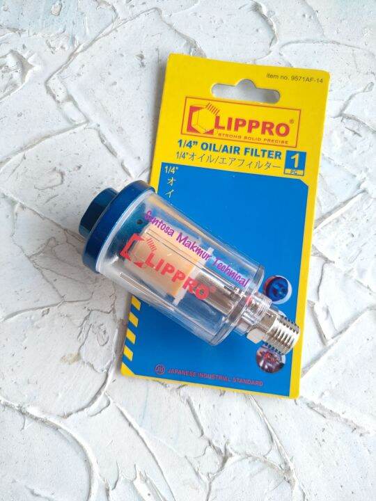 LIPPRO 1/4" Air Oil Filter Mini Saringan Udara Angin Kompresor Spray ...