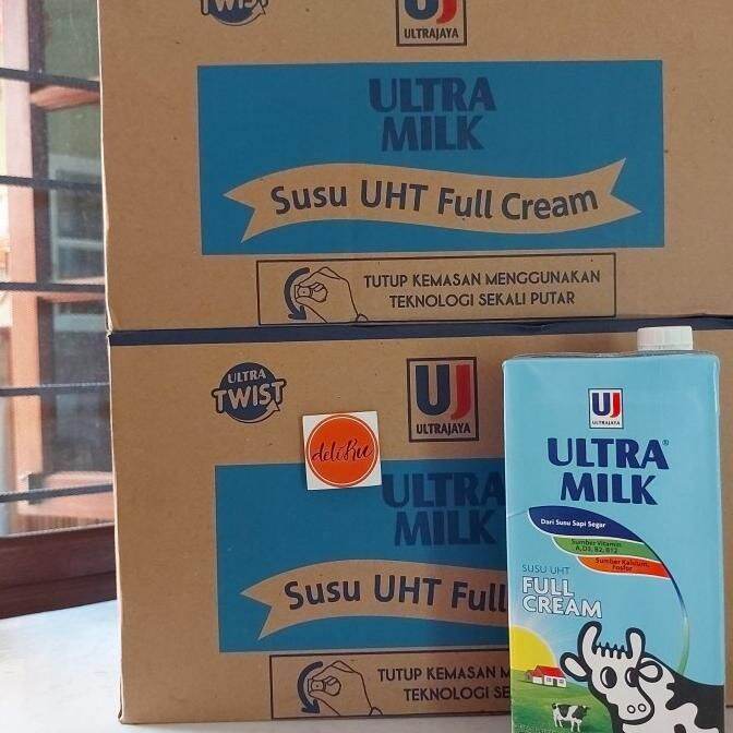 ULTRA MILK 1000 ML KARTON 12 PACK/DUS COKLAT / FULL CREAM UHT SUSU SAPI ...