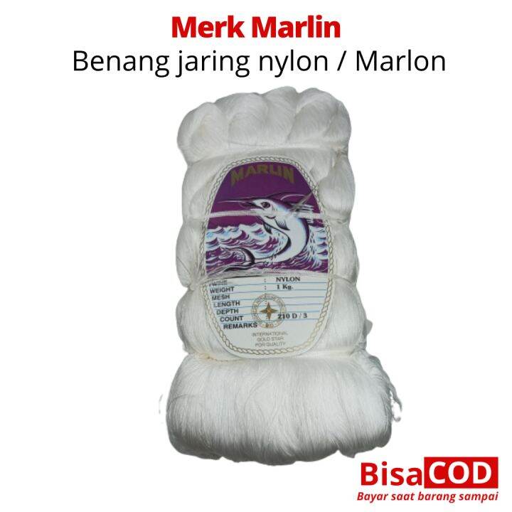 Benang jala nylon Marlon putih merk Marlin | Lazada Indonesia