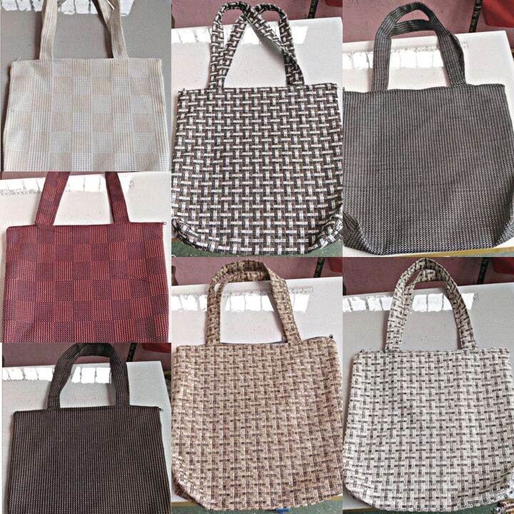 TOTE BAG WITH ZIPPER AND POCKET INSIDE(14X14 INCHES) | Lazada PH