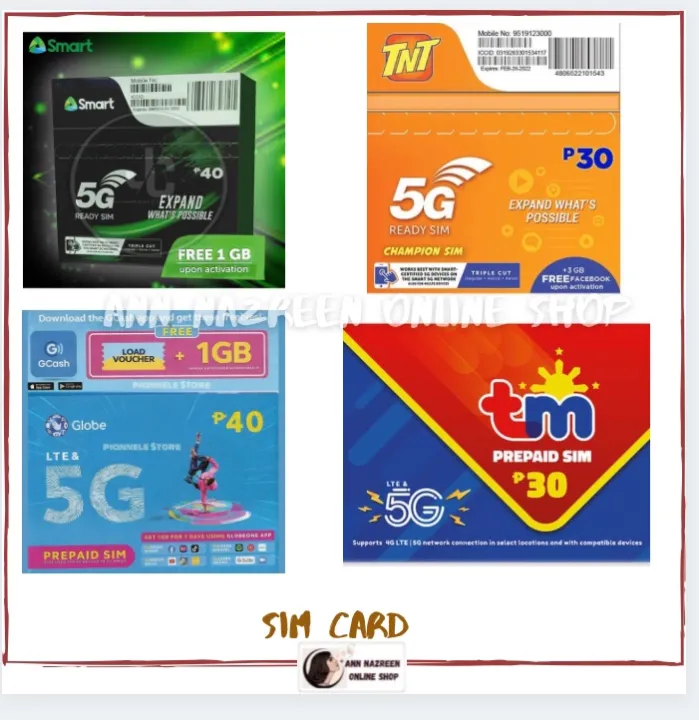 [MOBILE ] | Sim Card | Tm | TnT | Globe | Smart | 5G | | Lazada PH
