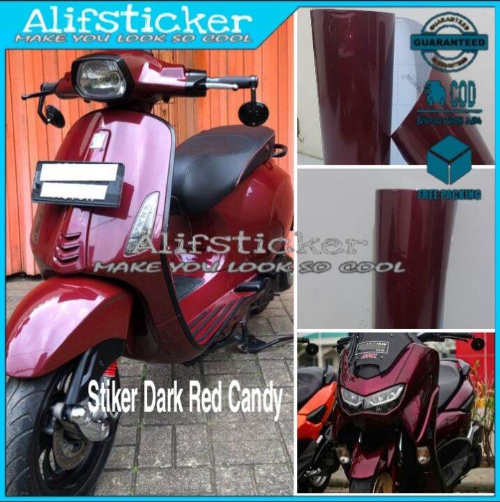 Stiker Skotlet Merah Maroon Candy Metalik Sticker Dark Red Metalic ...