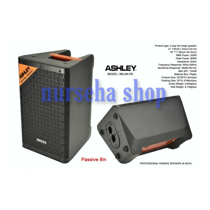 Speaker Pasif professional 8 inch Ashley original garansi resmi ...