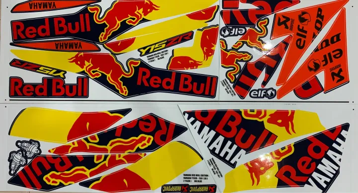 Yamaha y15z y15 y15zr body stripe sticker decal red bull(39) | Lazada