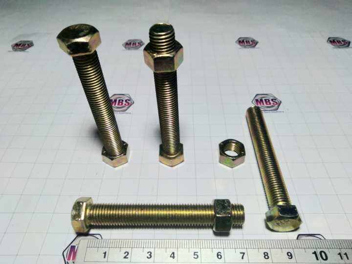 Baut Mur M10 x 70 Kuning / Baut Mur M10 x 70 Hex Kuningan Kunci 14 ...