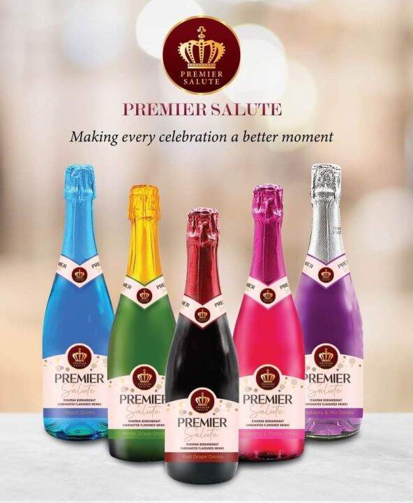 Premier Salute Sparkling Drink (750ml) White Grape / Red Grape / Raspberry Mix / Peach ...