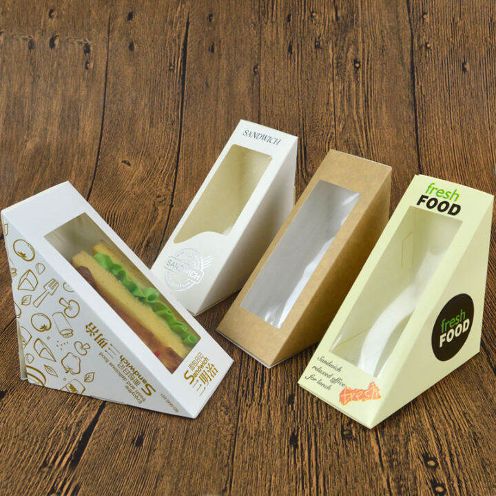 Shuangmulin Sandwich Box Triangle Cake Sandwich Cheese Box 100 Baking ...