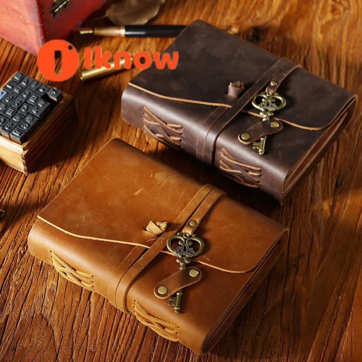 I Know Leather Traveler Notebook Notepad Retro Handmade Loose-Leaf Book ...