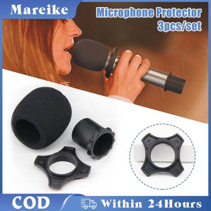 3Pcs/Set Microphone Protector Handheld Mic Protection Silicone Ring Mic ...