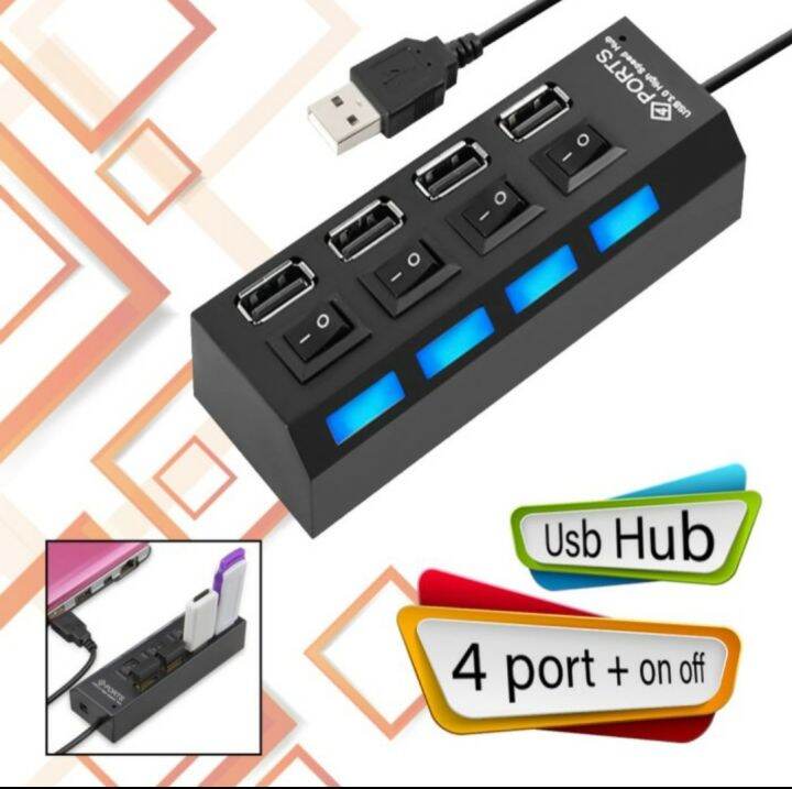 USB Hub 4 Port + Saklar On Off LED | Lazada Indonesia