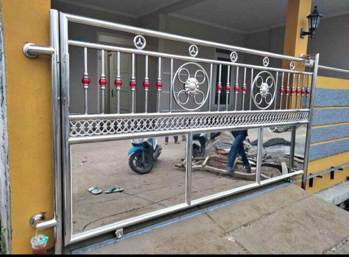 Pintu gerbang stenlis/gerbang stenlis/pagar stenlis/stenlis stel ...
