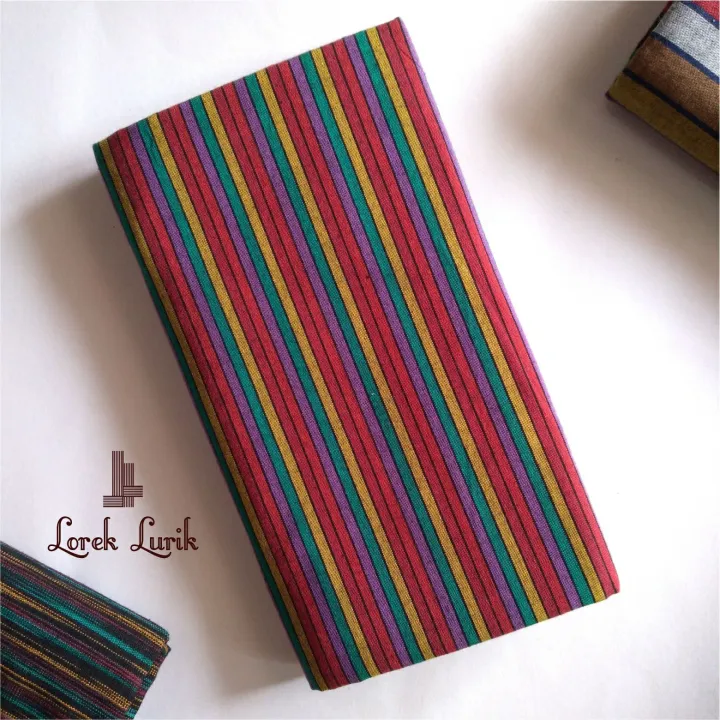 Kain Lurik Pelangi / Batik Lurik Rainbow / Kain Tenun Lurik Warna Warni ...