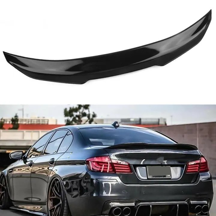 BMW F10 PSM style rear boot trunk carbon fiber ducktail spoiler lip ...