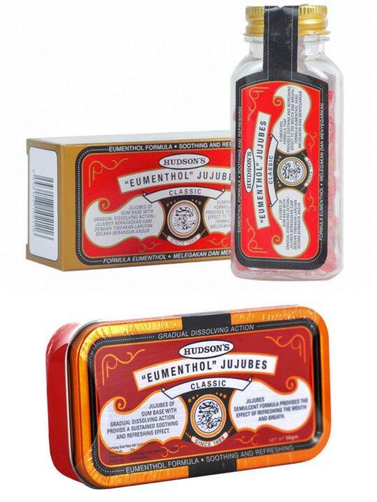 Hudson's Eumenthol Jujubes 50G Bottle/ Tin (Classic) | Lazada
