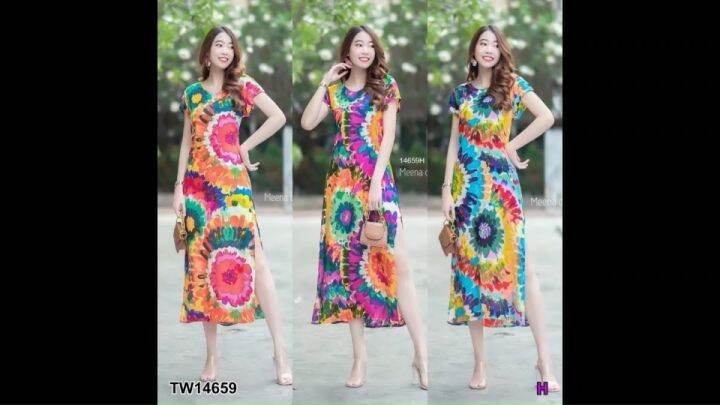 CC 14659 ชุดเซท เสื้อมัดย้อม ชุดไปทะเล ชุดเที่ยวทะเล ชุดสงกราน (ฟรีไซส์ ...