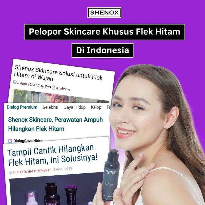 Shenox Skincare Paket Flek Hitam 2 in 1 Facial Wash dan Cream Flek UV Resmi BPOM | Lazada Indonesia