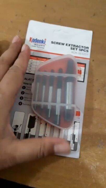 (BGH) Screw Extractor set 5pcs /Tap Balik Pencabut Baut Patah,baut dol ...