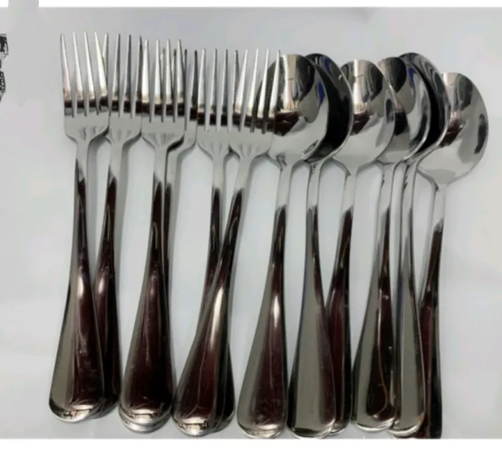 STAINLESS STEEL SPOON AND FORK SET OF 12 PCS | Lazada PH