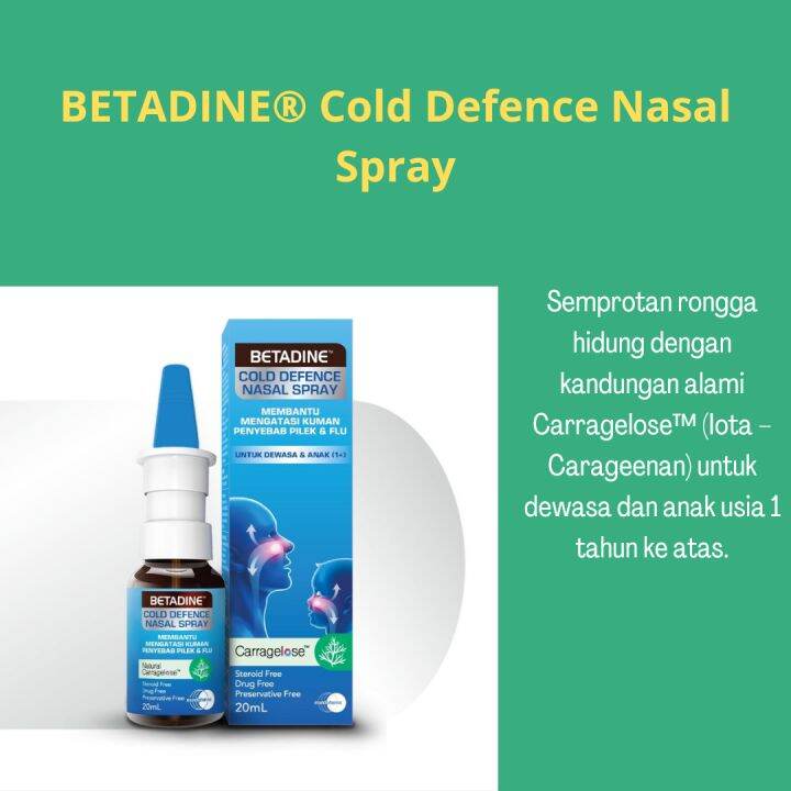 Betadine Cold Defence Nasal Spray Isi 20ml Semprotan Hidung | Lazada ...