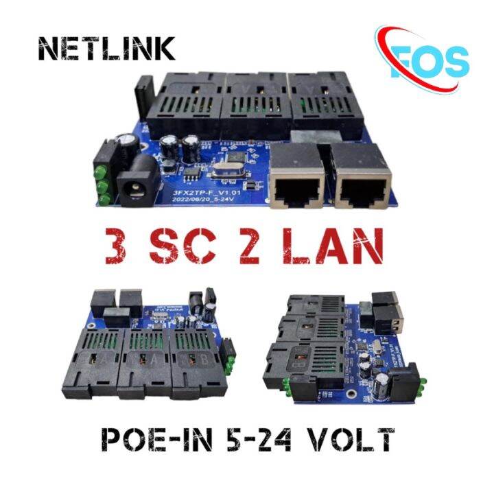 NETLINK PCB MEDIA CONVERTER 3 SC 2 LAN | 3 FO 2 RJ45 | Lazada Indonesia