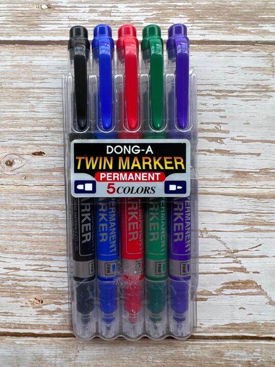 Dong-A Permanent Twin Marker 5 colors | Lazada PH