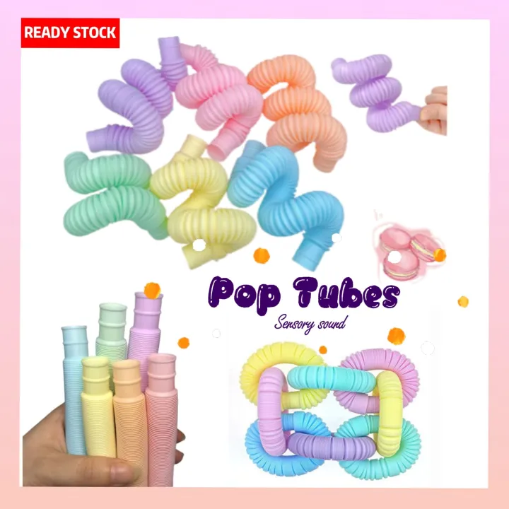 Macaron Pop Tubes Sensory Fidget Toys Tik Tok Hot Toys Macaron Pop ...