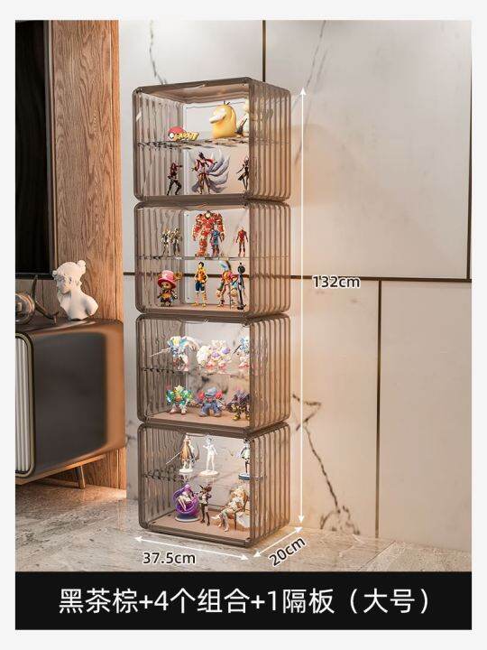 Blind Box Display Shelf with Glass Door Transparent Glass Cabinet Shelf ...