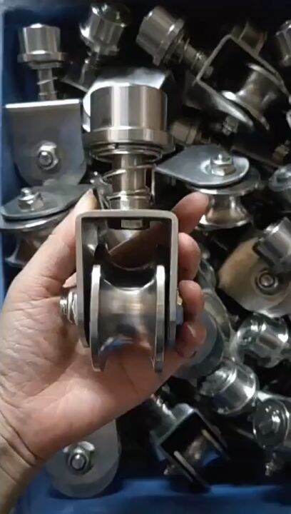 58mm Sliding Gate Roller 360° Stainless Swivel Wheel with Spring ...