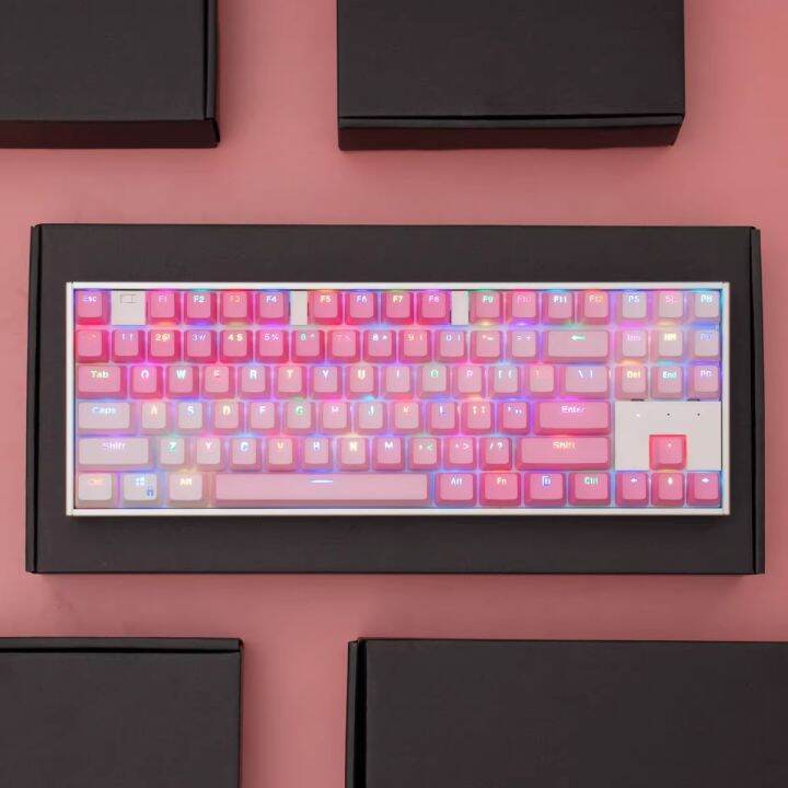 Gradient màu hồng Keycap 104 phím tỏa sáng thông qua Keycap PBT đôi bắn ...