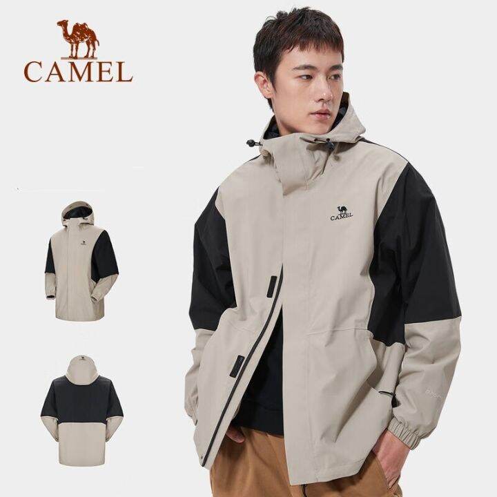Camel outdoor men's windproof & waterproof jacket single layer hiking ...