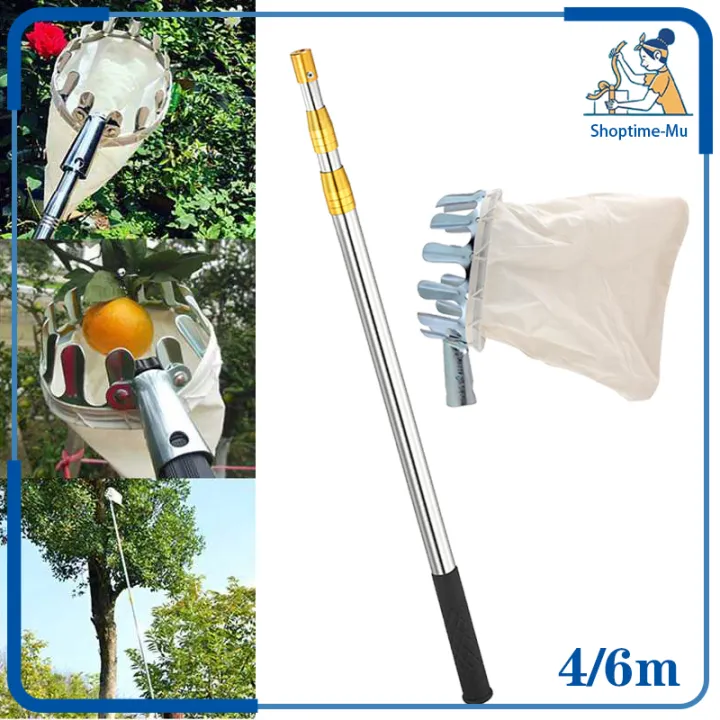 Alat Petik Buah Tongkat Pemetik Buah Teleskopik 4/6 Meter Tiang ...