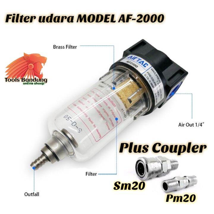 Air filter AF2000 1/4" Plus Coupler Sm20+Pm20 PT Compressor Pressure ...