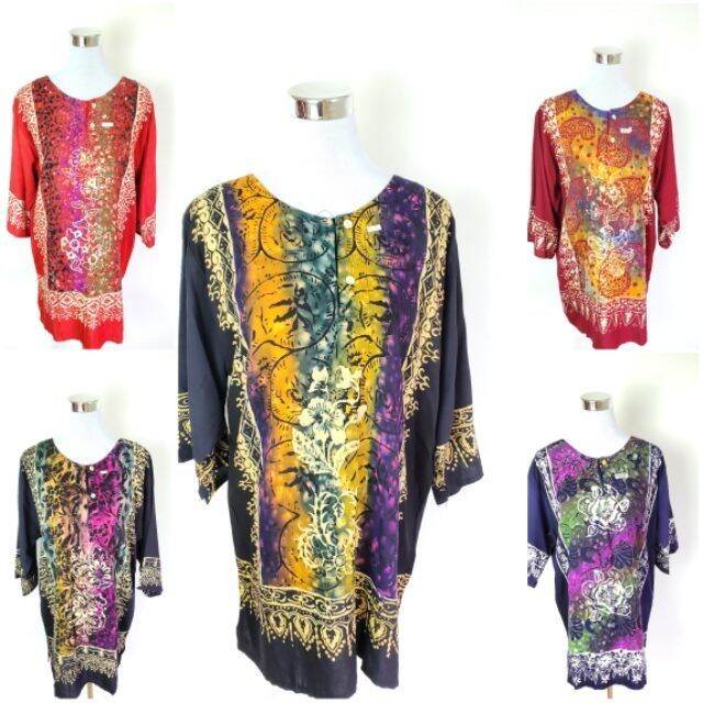 BLOUSE BATIK DESIGN TUGU AGUNG TANGAN ¾ SAIZ JUMBO PEMBORONG & PERUNCIT ...