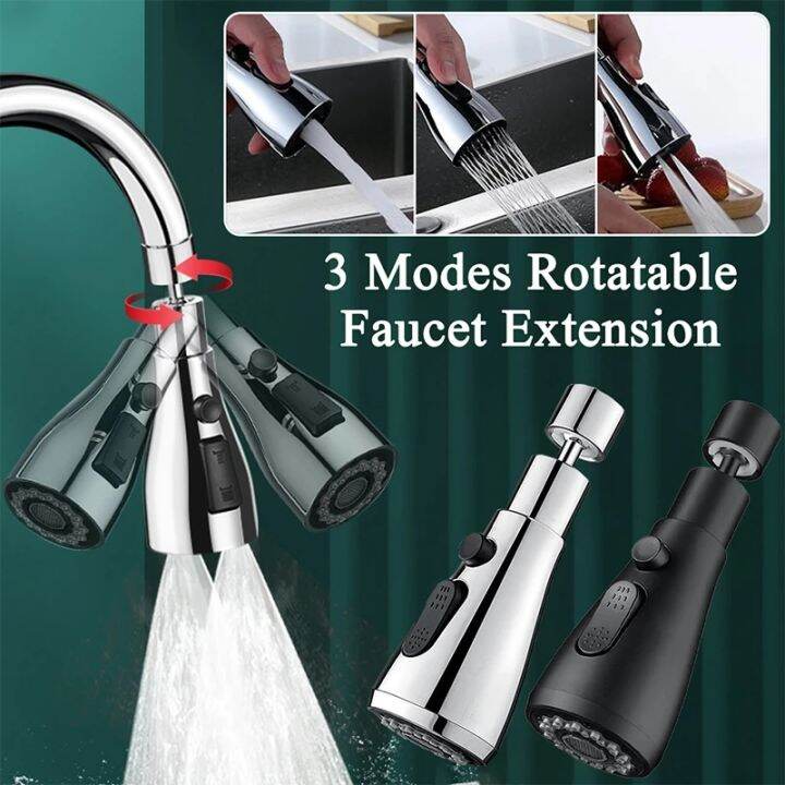 3 In1 Kitchen Faucet Flexible Shower Head 360° Rotatable High-Pressure ...