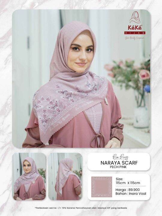 Hijab motif couple sarimbit naraya series 2024 terbaru keke busana | Lazada Indonesia