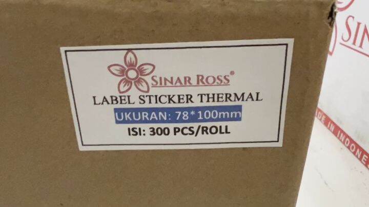 Label Kertas Thermal 78x100 Barcode Sinar Ross isi 300 PER 1 ROL ...